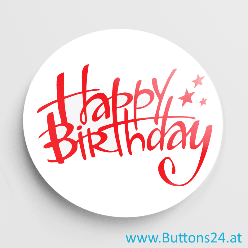 Happy Birthday Ansteckbuttons - Buttons24.at